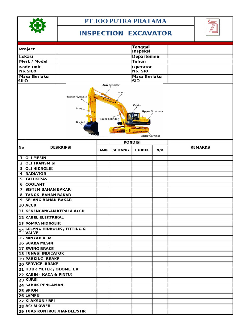 Form Inspeksi CRANE | PDF