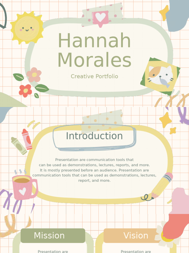 Colorful Pastel With Playful Illustration Portfolio Design Presentation ...