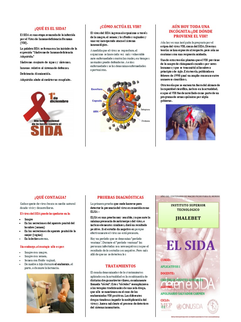Triptico Sida | PDF | VIH / SIDA | Virus