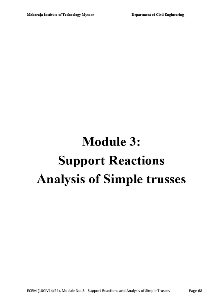 Support Reactions in Simple Trusses | PDF