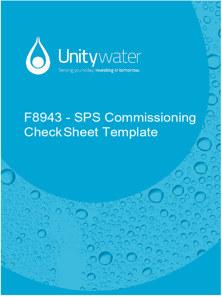 SPS Commissioning Check Sheet Template | PDF | Pump | Flow Measurement