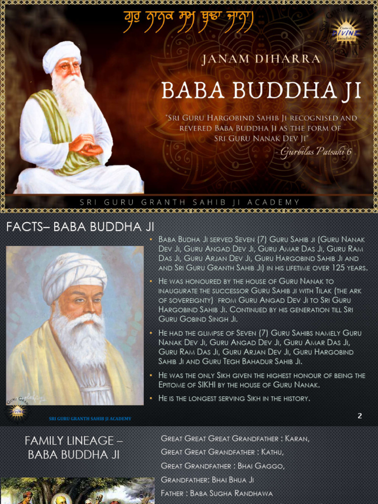 Baba Budha Ji: Life and Legacy | PDF | Guru Nanak | Guru Granth Sahib