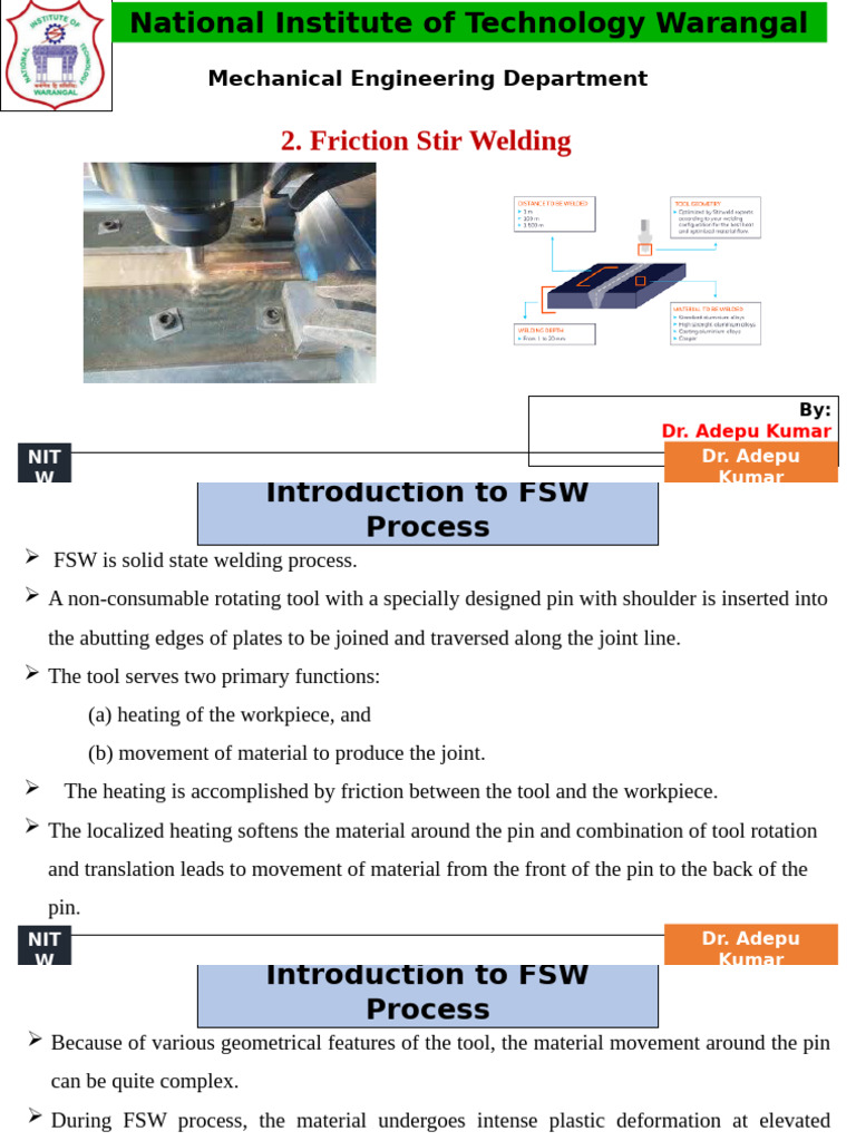 Overview of Friction Stir Welding Process | PDF | Welding | Construction