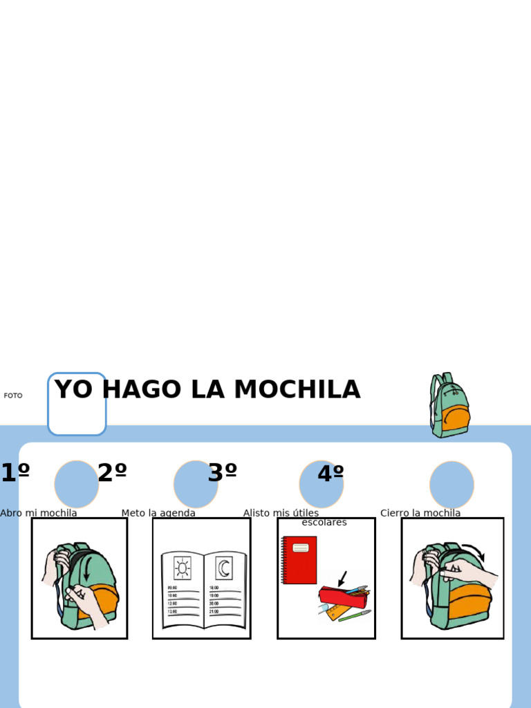 Alisto mi mochila escolar | PDF