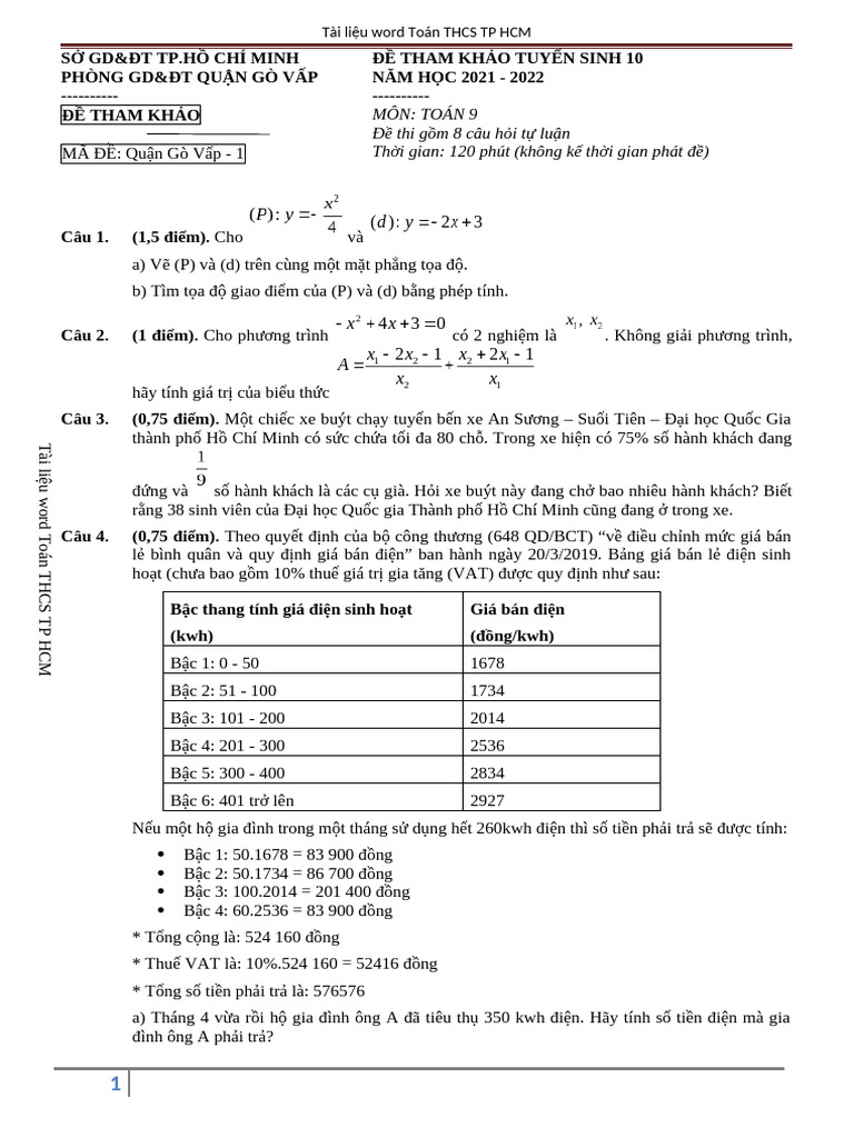 Gò Vấp Tkts2021 01 Hoang My Thu Giang + Dieu Hoang | PDF