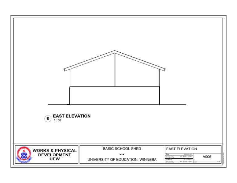 East Elevation of Basic School Shed | PDF