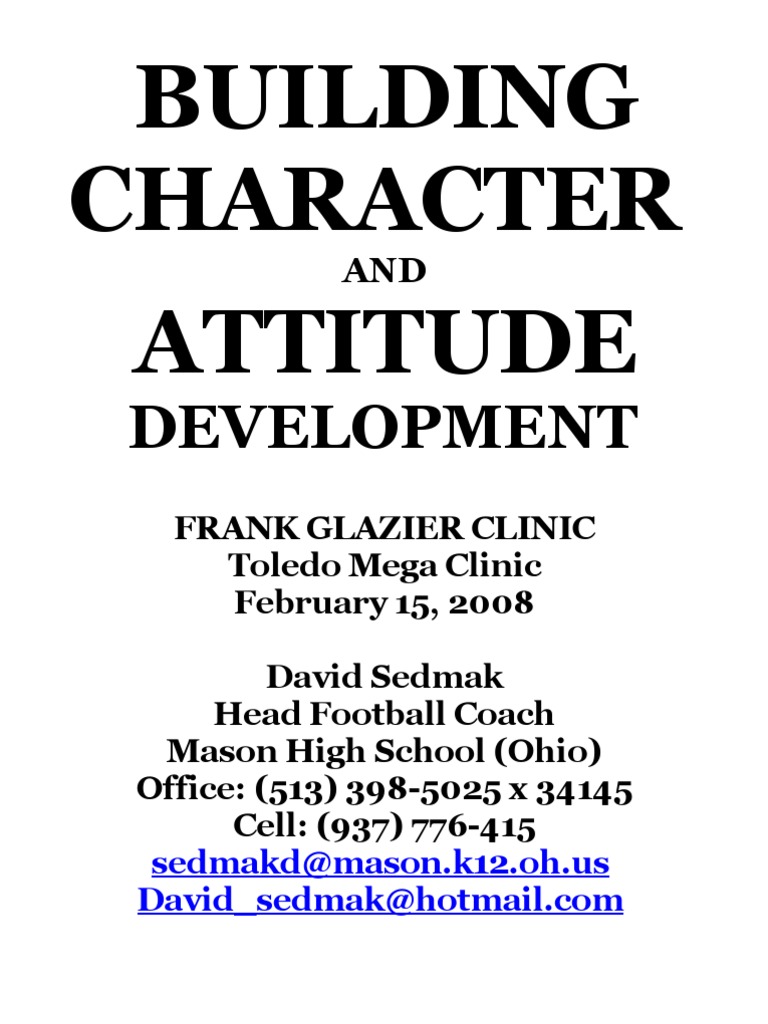 Building Character & Attitude Development | PDF | Leadership | Psychology