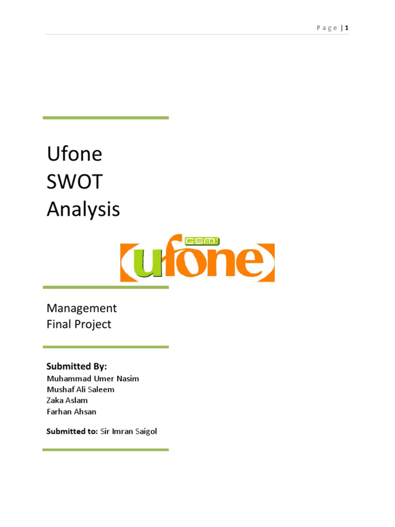 Ufone Final Project | PDF | Strategic Management | Advertising