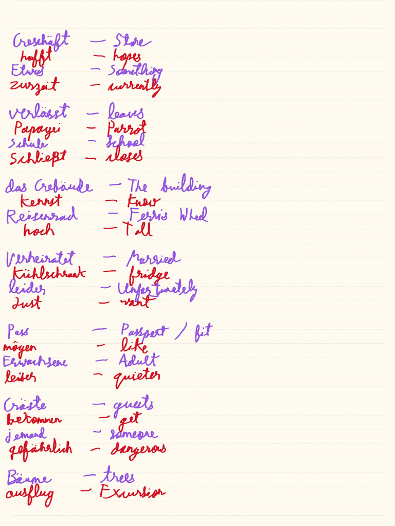 Deutsch Meanings | PDF