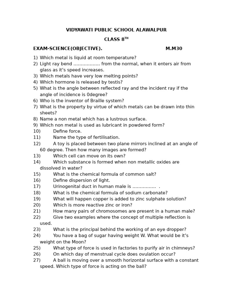 Science Objective 8th | PDF | Buoyancy | Pressure