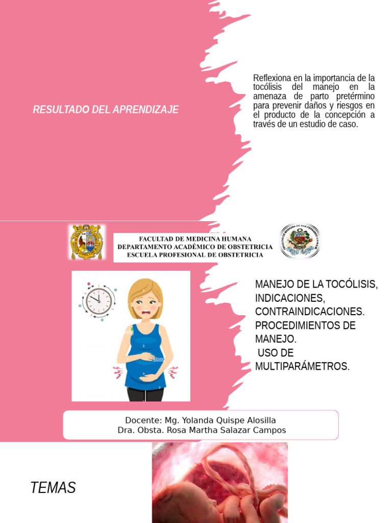 Importancia de la Tocólisis en Parto Pretérmino | PDF | Parto prematuro ...