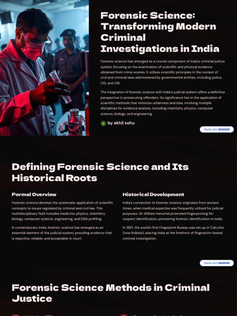 Forensic Science in Indian Criminal Justice | PDF | Forensic Science ...