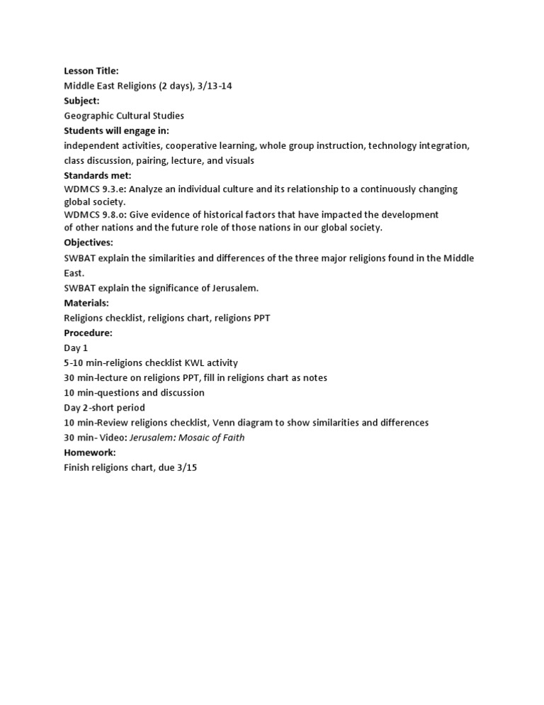 Middle East Religions Study Guide | PDF | Social Science