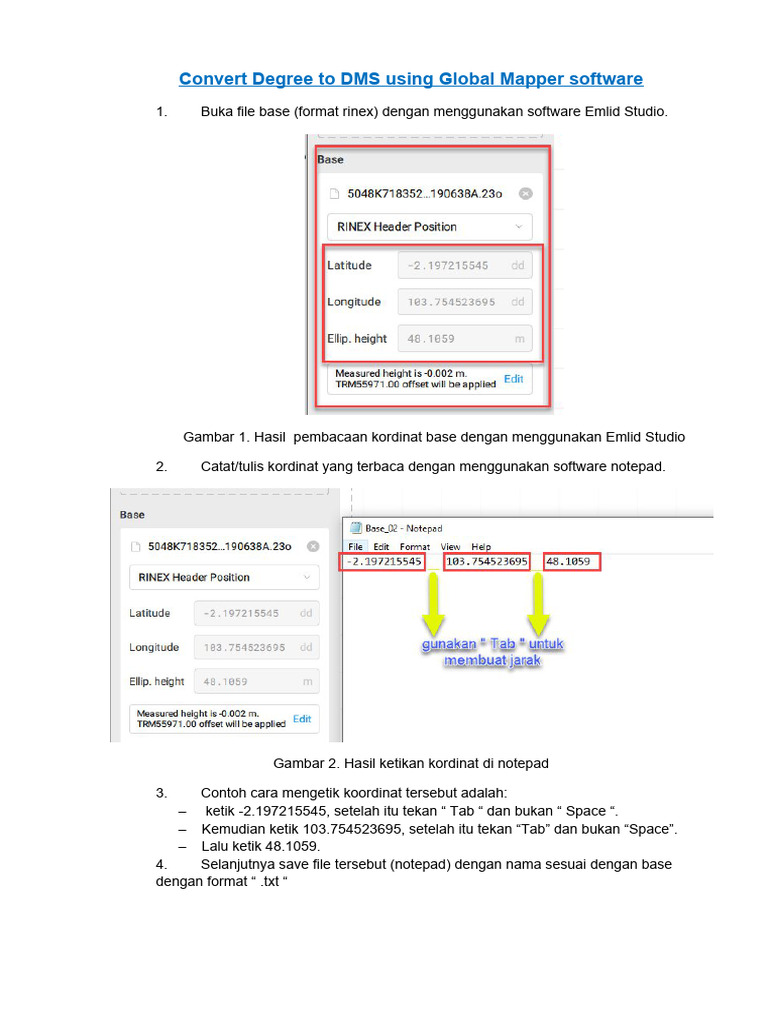 Convert Degree To DMS Using Global Mapper | PDF