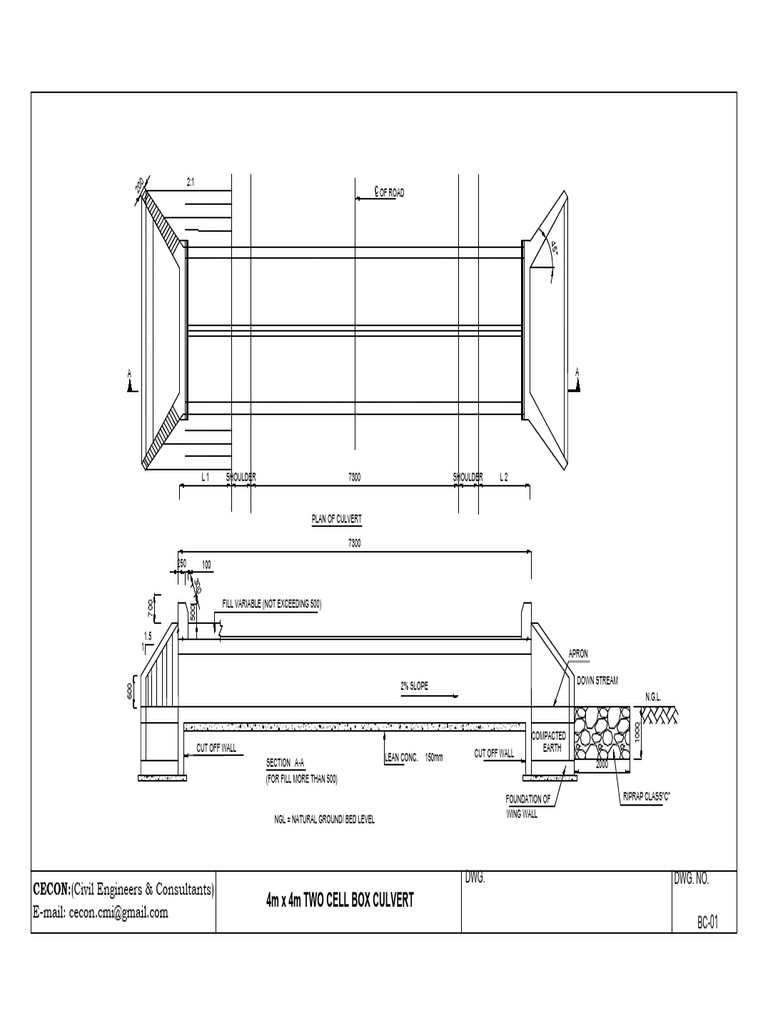 Two Cell Box Culvert Design Details | PDF | Civil Engineering ...
