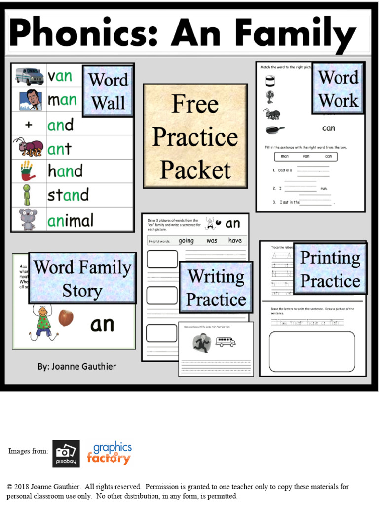 "Free 'An' Word Family Resource" | PDF | Syllable | Phoneme