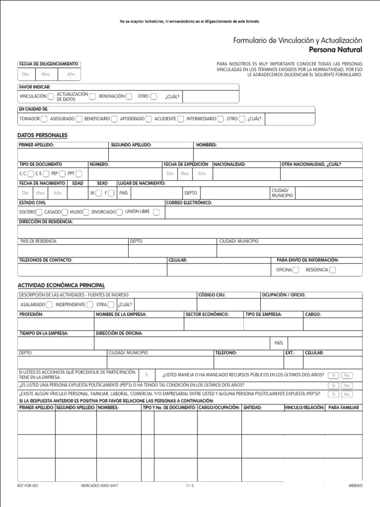 SARLAFT Persona Natural Digital EDIT 3 | PDF | Seguro | Póliza de seguros