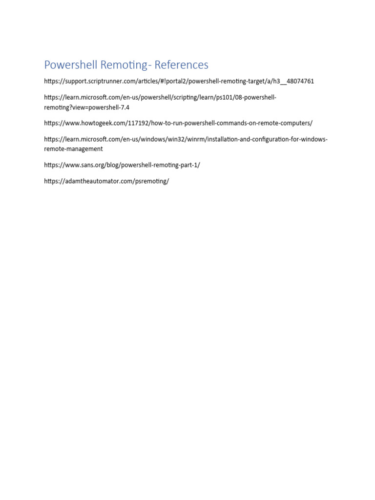 Powershell Remoting - References | PDF