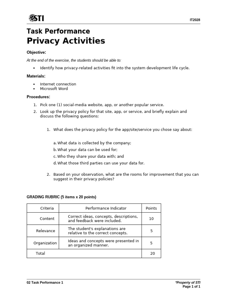 02 Task Performance 1 | PDF