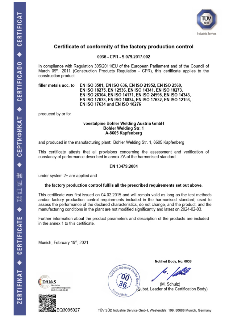 TUV CERT - 2004 - en - 2021 | PDF