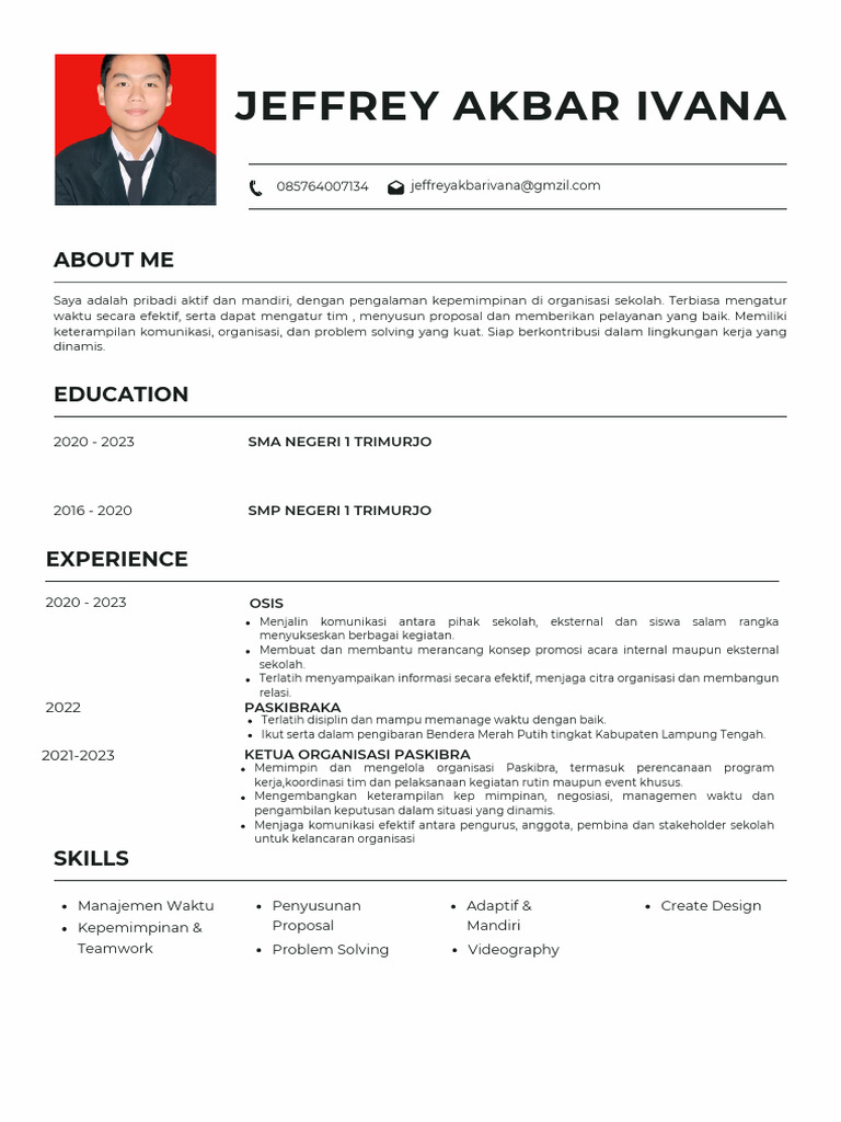 CV Jeffrey Akbar Ivana | PDF