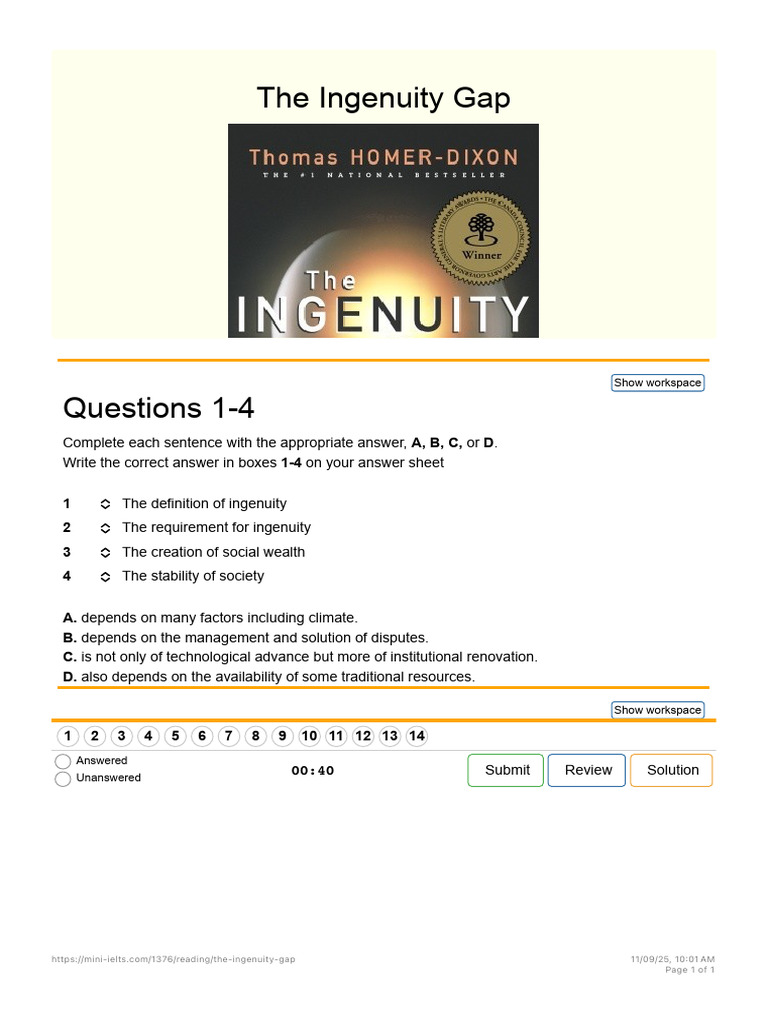 The Ingenuity Gap - IELTS Reading Practice Test | PDF