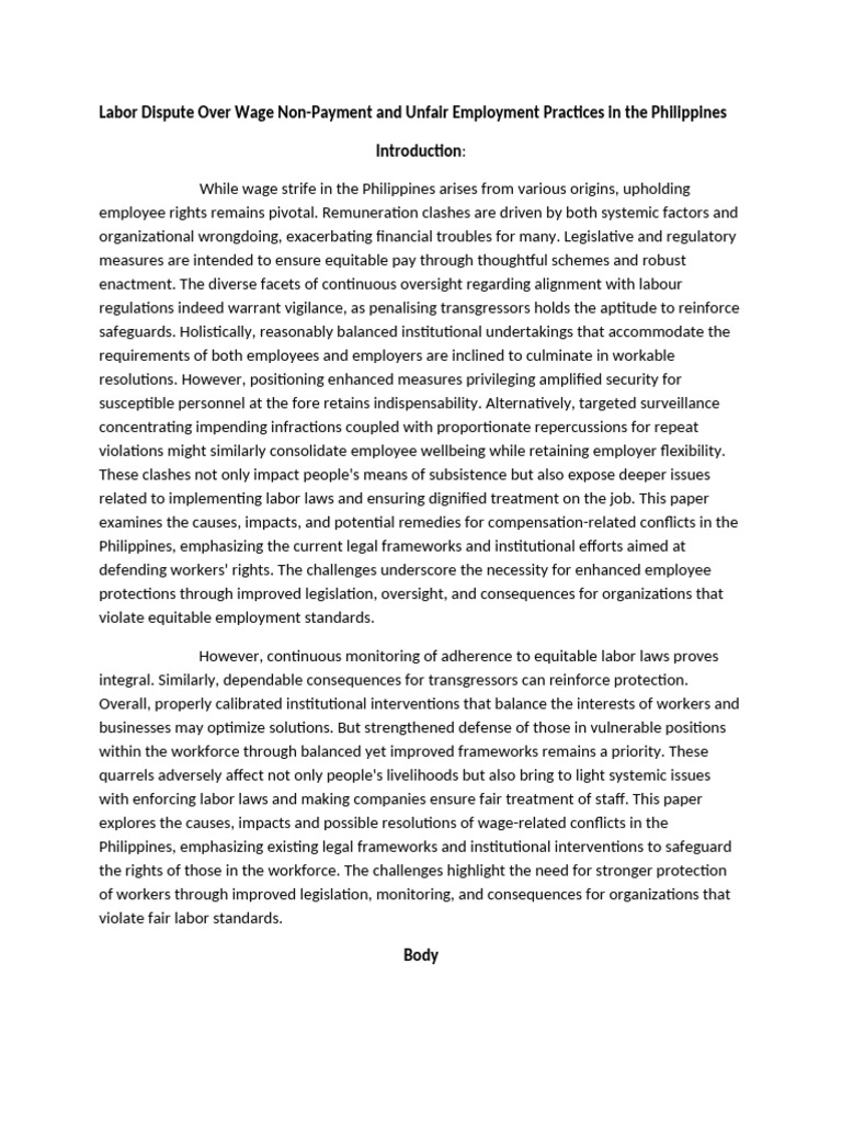 Labor Dispute O-WPS Office | PDF | Employment | Labour Law