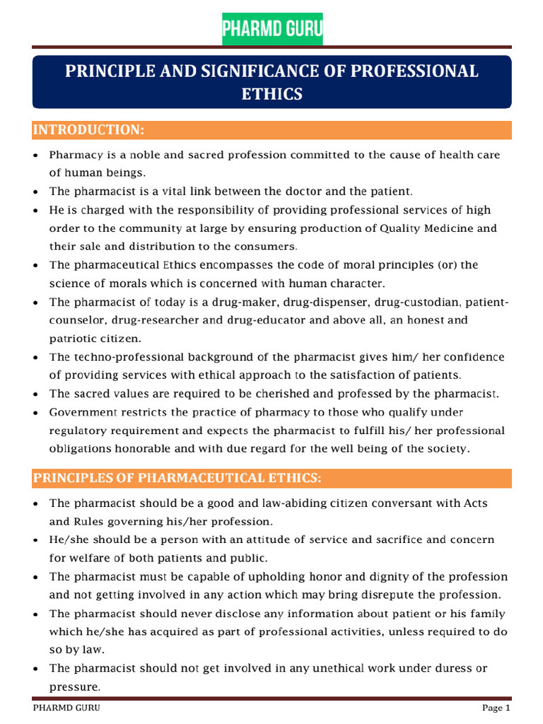 2 Principle and Significance of Professional Ethics 1600 PDF - Gdrive ...