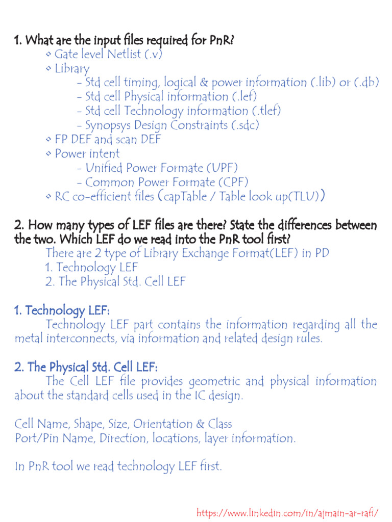 PnR Input Files and Timing Analysis Guide | PDF | Field Effect ...
