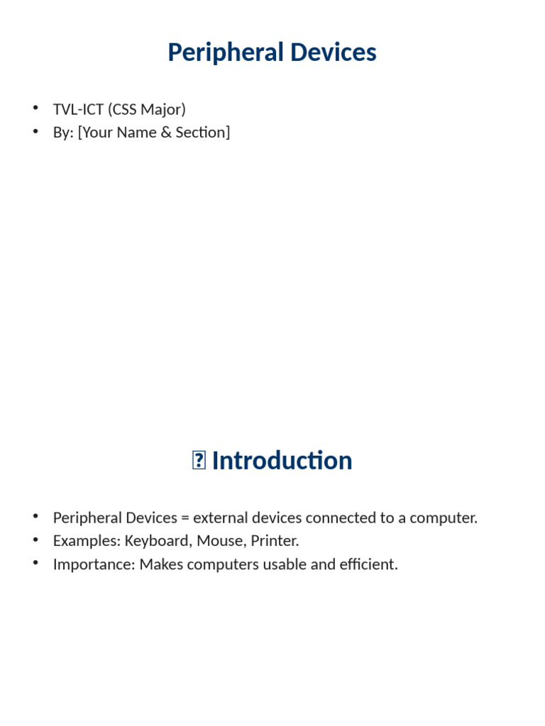 Overview of Peripheral Devices | PDF