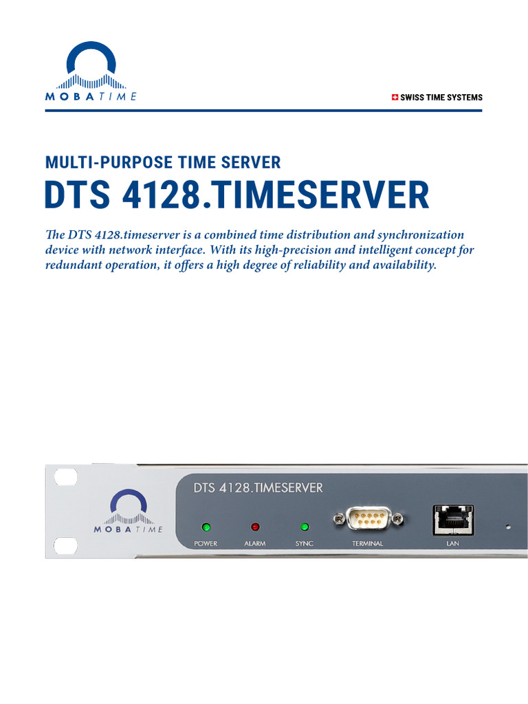 LE 800907.21 DTS 4128 Timeserver | PDF | Internet Standards | Computer ...