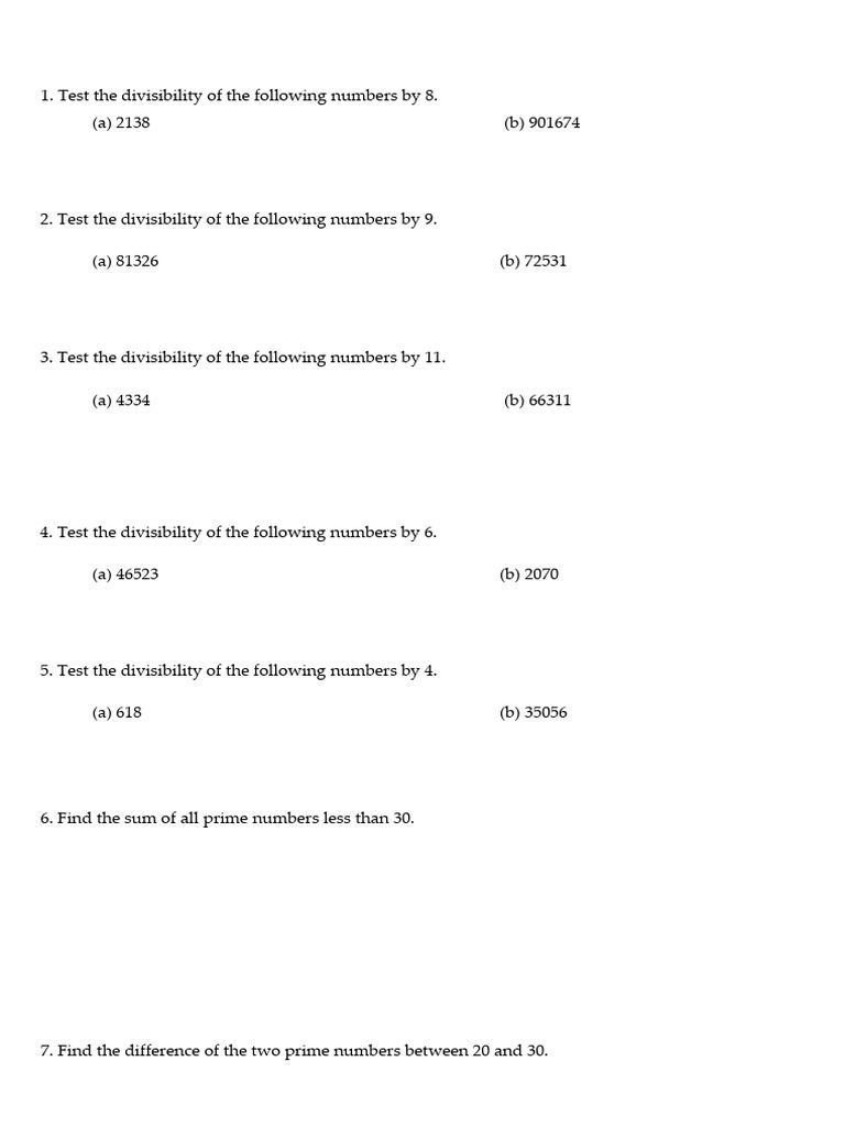 Divisibility Tests and Prime Factorization | PDF