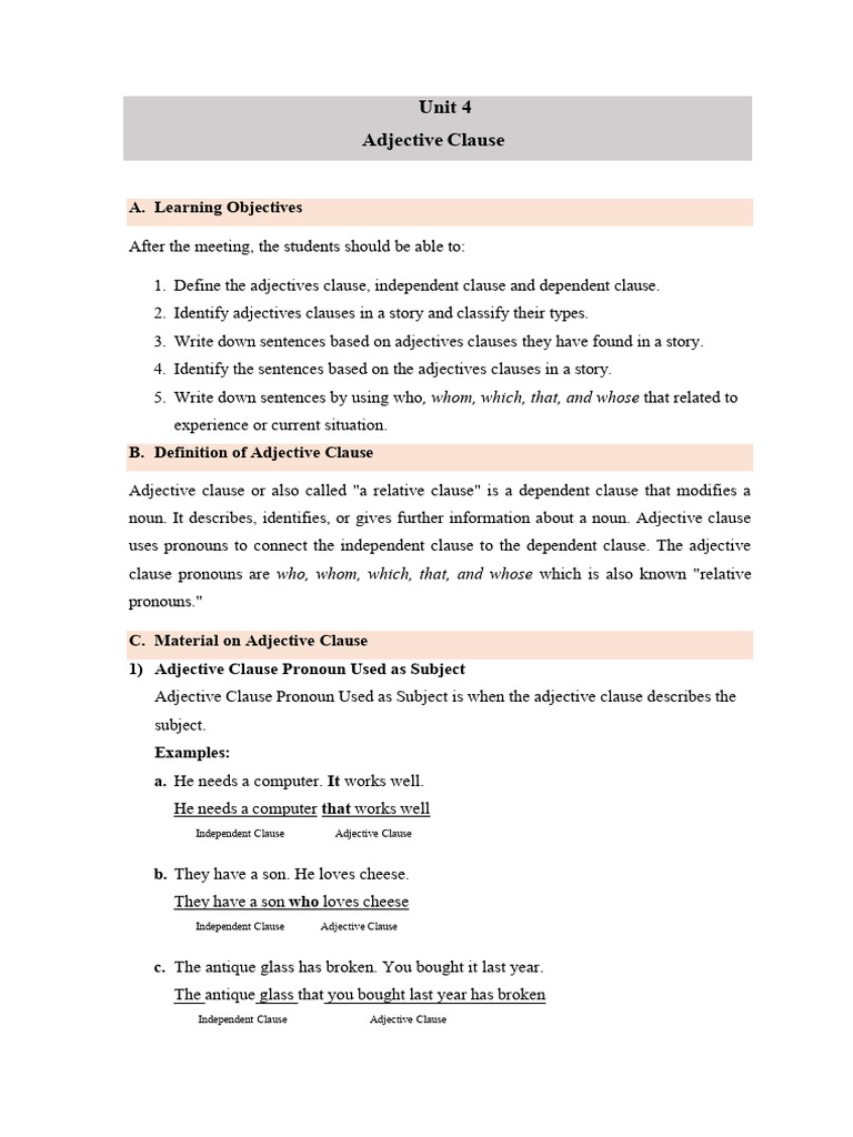 Zaskia Diva Kasturi A1B024092 3C | PDF | Clause | Adjective