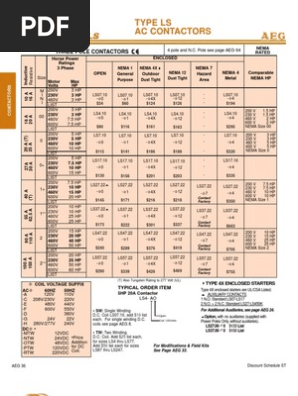 Aeg Contactor Catalogue - Catalog Library