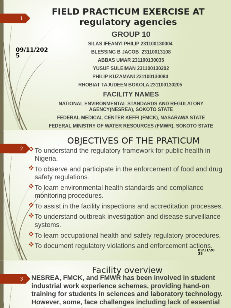Field Work Pratical 1 Slide - 031345 | PDF | Regulatory Compliance ...