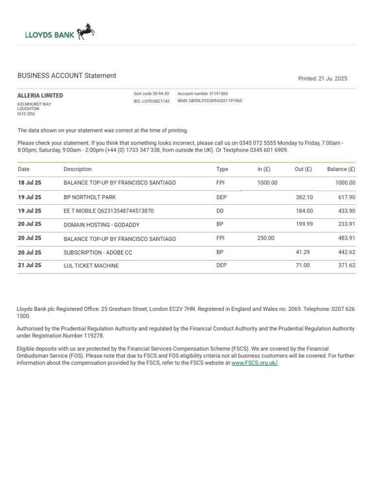 Downloading Your Lloyds Bank Statement | PDF