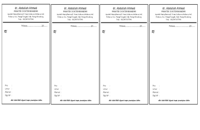Blanko Resep Fix | PDF