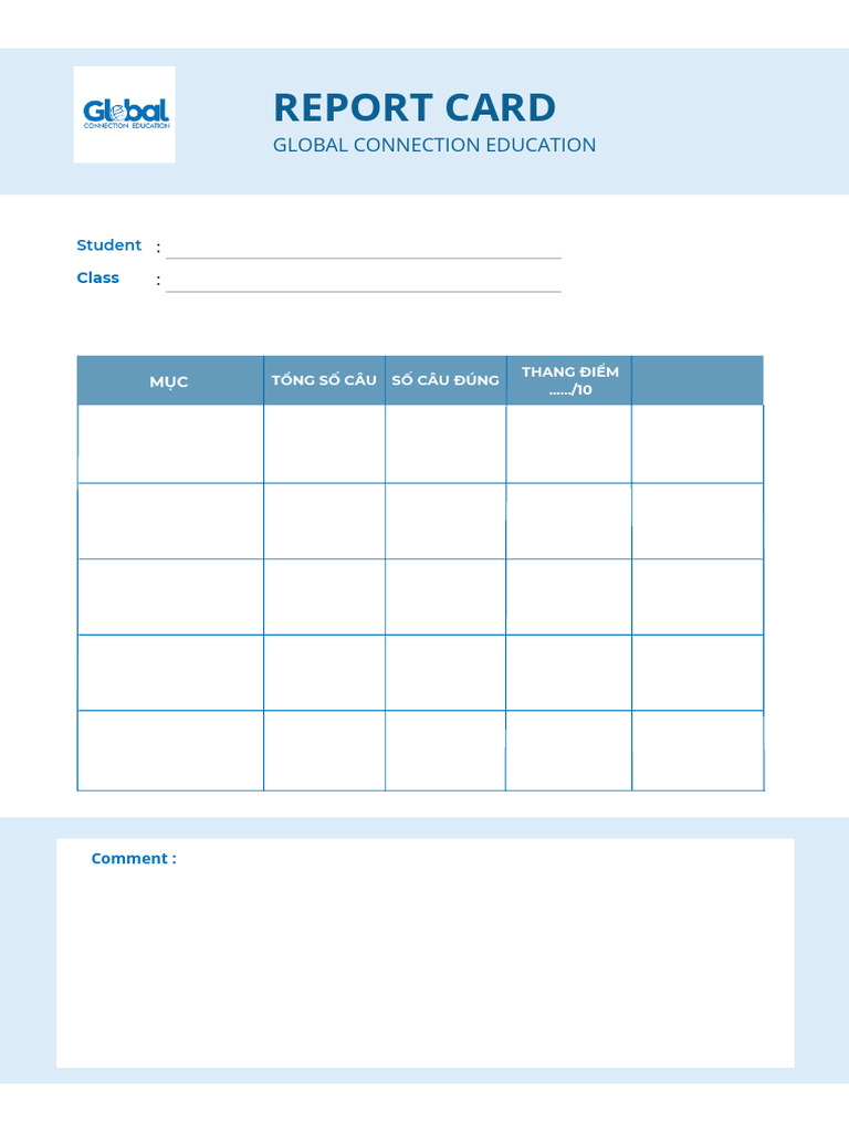 White Blue Professional High School Report Card | PDF