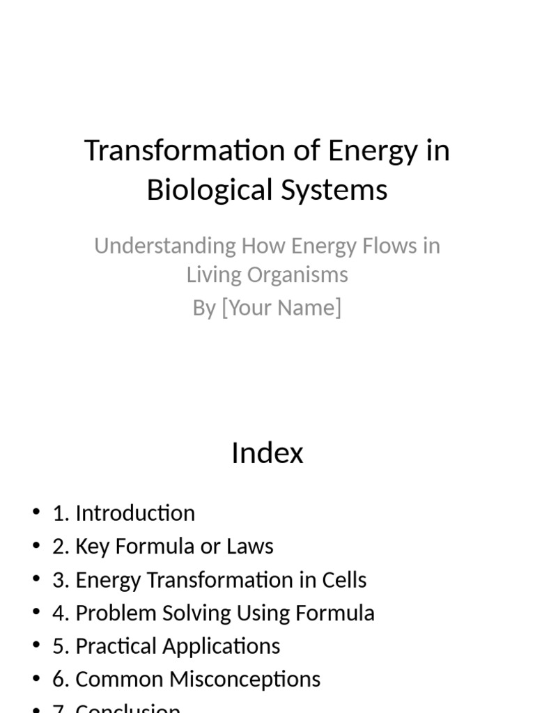 Energy Transformation in Biology | PDF