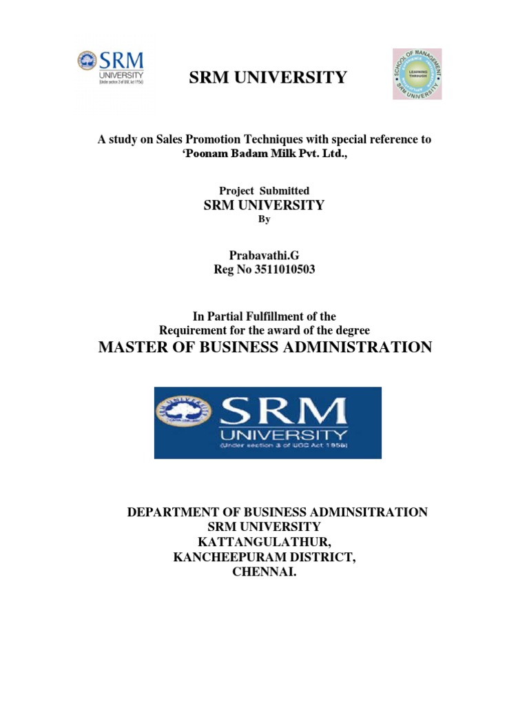 Poonam Badam Milk Project 1 | PDF | Promotion (Marketing) | Sales