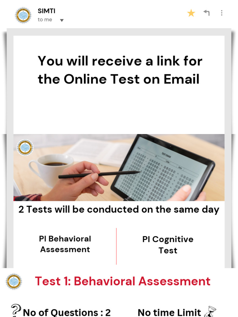 SIMTI PI Test Instructions | PDF