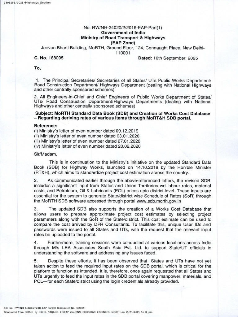 MORTH 2025: Odisha Road Project Details | PDF