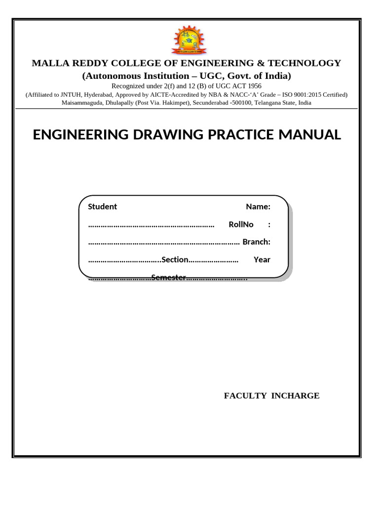 Engineering Drawing Practice Manual | PDF | Drawing | Elementary Geometry