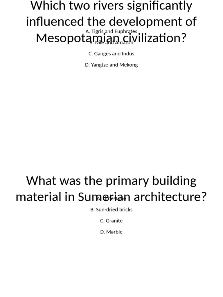 Ancient Near East Quiz | PDF | Babylon | Sumer