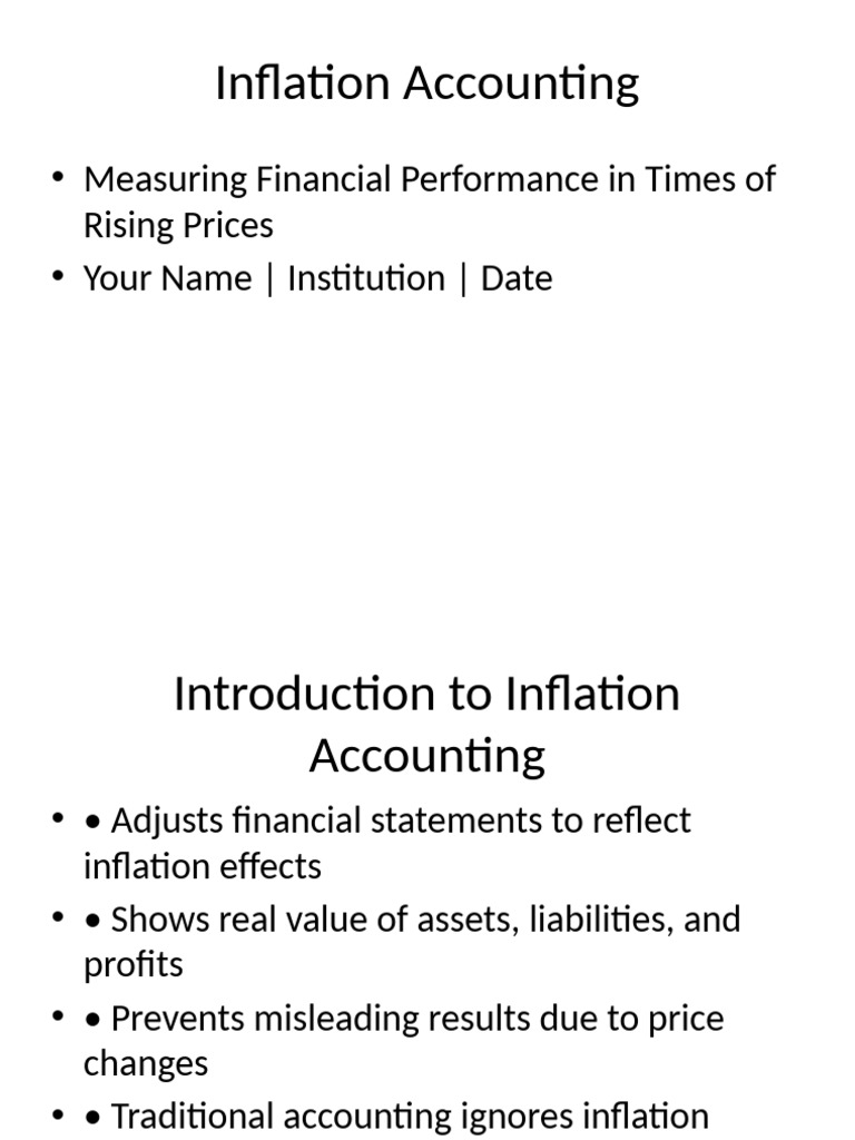 Inflation Accounting: Objectives & Methods | PDF | Inflation ...