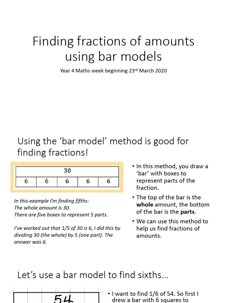 Bar Models for Finding Fractions | PDF