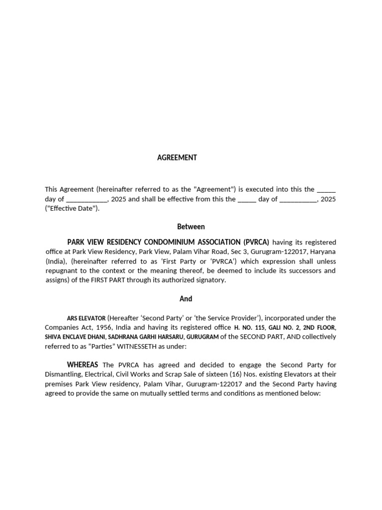 Shaft Works Draft Contract Ansari 250125 | PDF | Elevator | Taxes