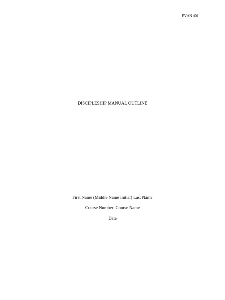 EVAN 401 Discipleship Manual Outline | PDF | Disciple (Christianity ...