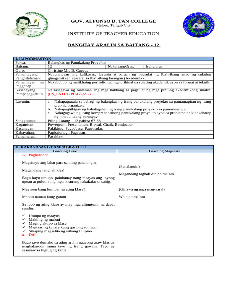 Panukalang Proyekto Pasaklaw | PDF