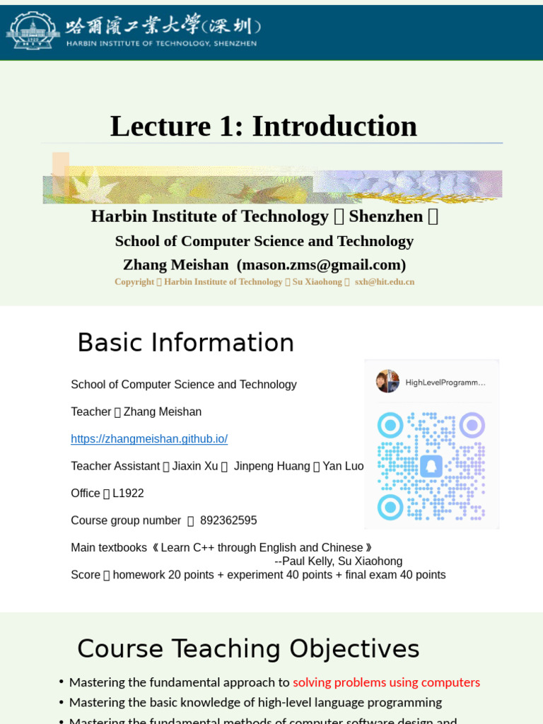 1 CPP Introduction Final | PDF | Programming | Computer Program